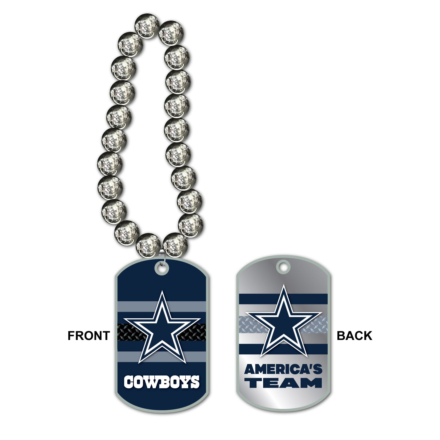 Dallas Cowboys Jumbo Dog Tag Necklace – mojosportsbags