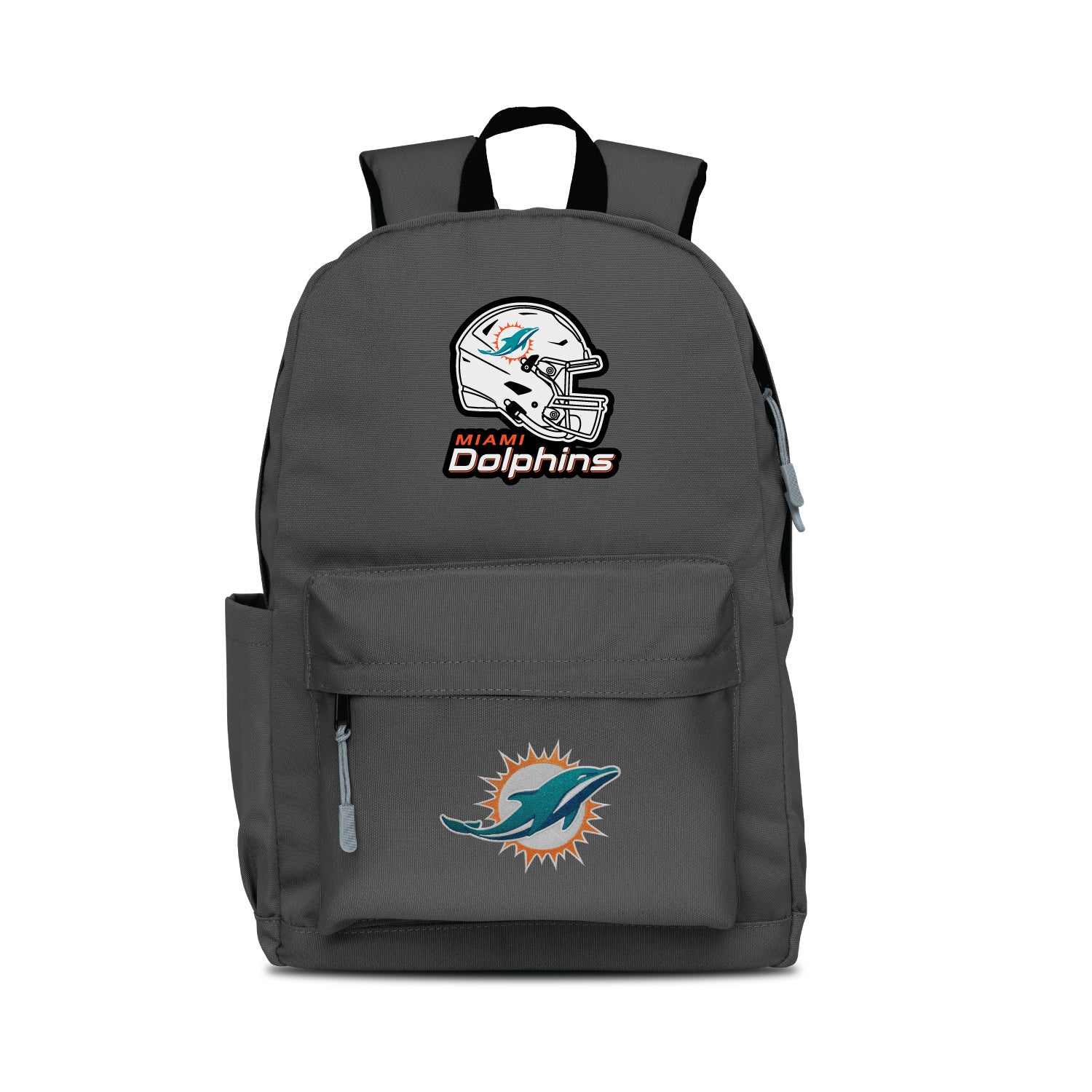 MIAMI DOLPHINS TWO-LOGO CAMPUS LAPTOP BACKPACK-GRAY – mojosportsbags