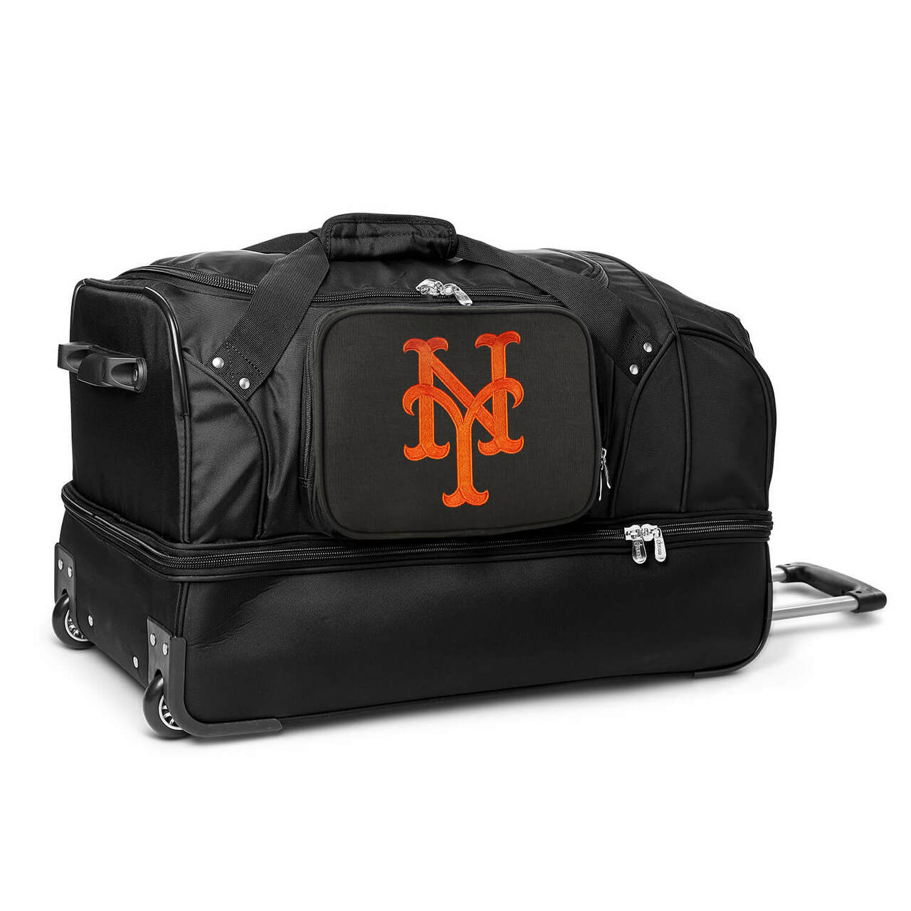 New York Mets 27" Black Rolling Drop Bottom Duffel – mojosportsbags
