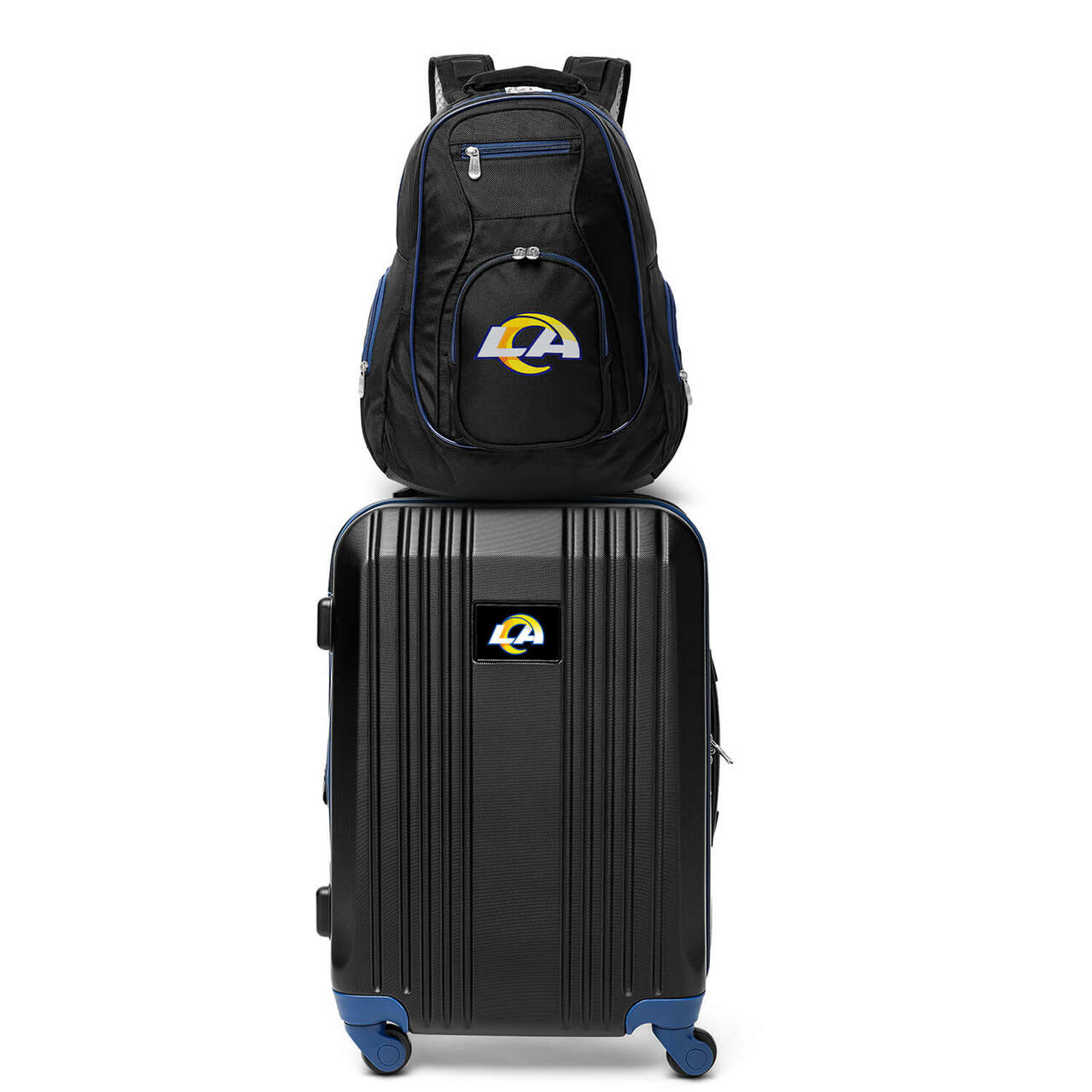 LA Rams, 2 Piece, Premium Colored Trim, Backpack and Luggage Set ...