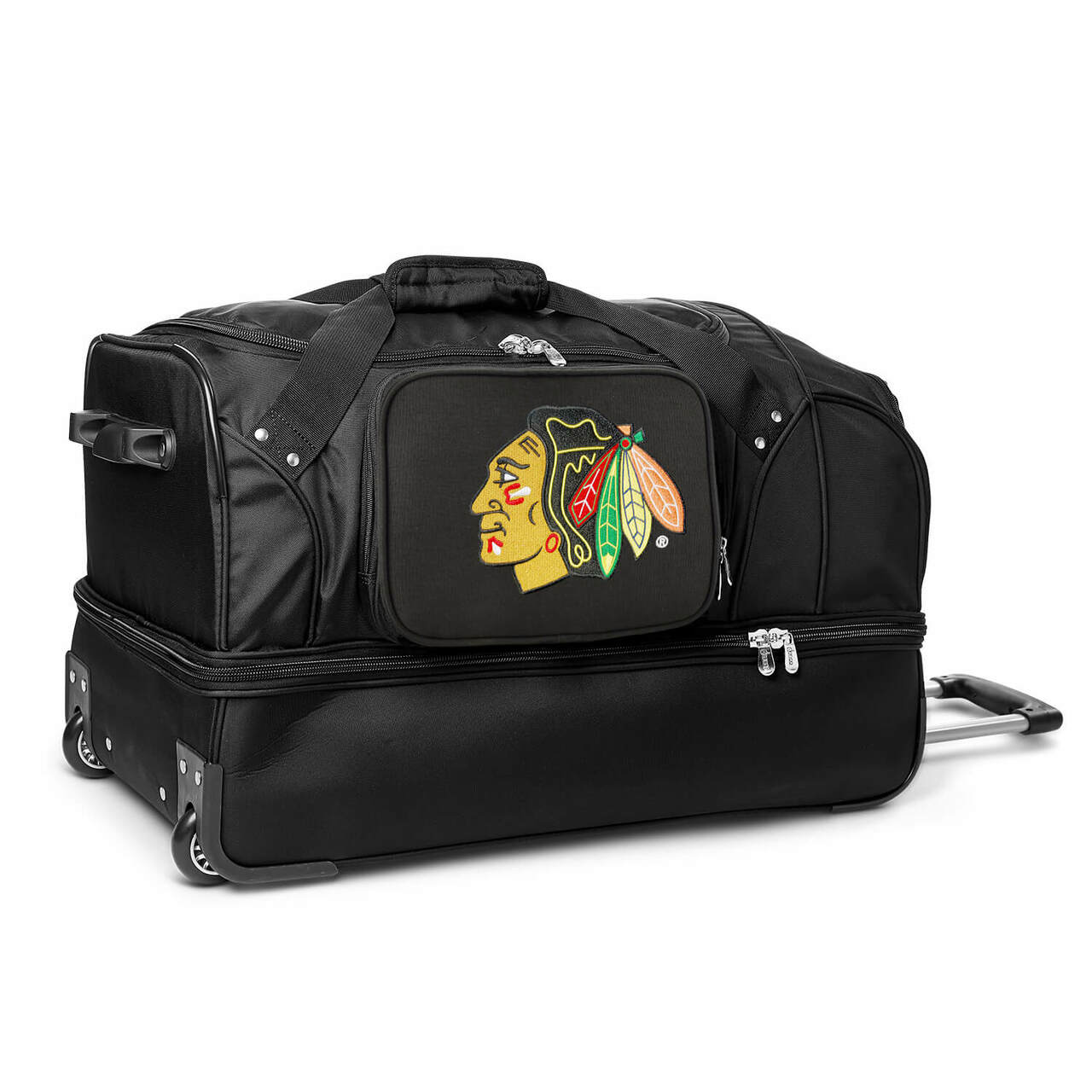 Chicago Blackhawks 27" Black Rolling Drop Bottom Duffel – mojosportsbags